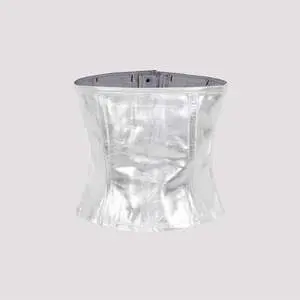 GANNI Foil Corsage Denim Top