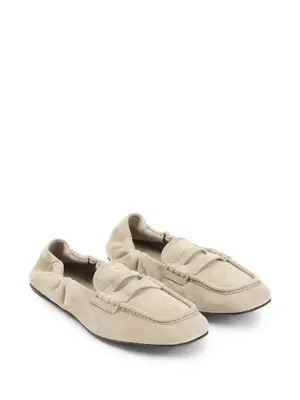 Miu Miu Ruches Suede Leather Loafers - Multicolor
