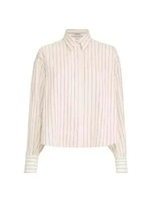 Brunello Cucinelli Silk Striped Button Up Shirt - Multicolor