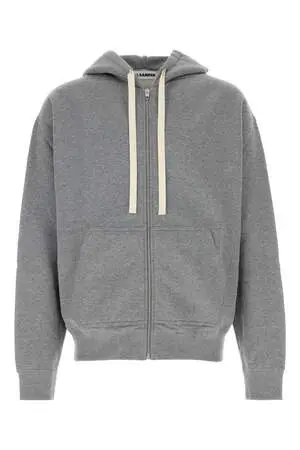 JIL SANDER Grey Cotton Sweatshirt - Gray