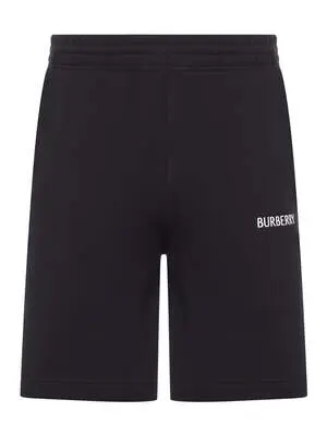 Burberry Cotton Shorts With Logo - Black