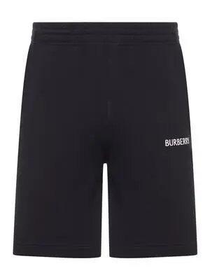 Burberry Cotton Shorts With Logo - Black