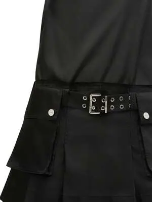 GANNI Mini Dress With Belt - Black