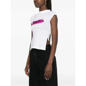 Balenciaga Logo Print Mock Neck T-shirt
