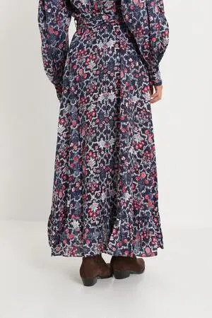 Isabel Marant Étoile Floral Linen Wrap Long Skirt - Multicolor