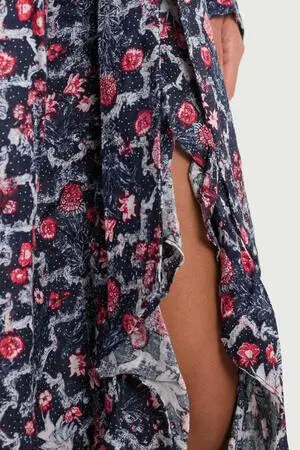 Isabel Marant Étoile Floral Linen Wrap Long Skirt - Multicolor