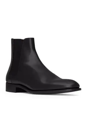 Saint Laurent Adrien Box Leather Chelsea Boots