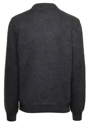 Fendi Grey Sweater With Jacquard Ff Motif In Wool