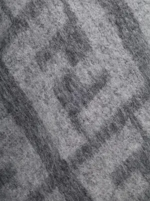 Fendi Grey Sweater With Jacquard Ff Motif In Wool