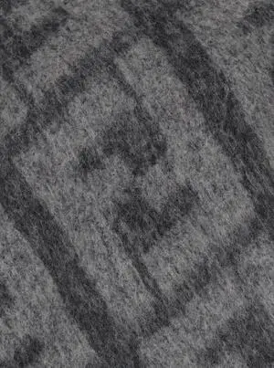 Fendi Grey Sweater With Jacquard Ff Motif In Wool - Gray