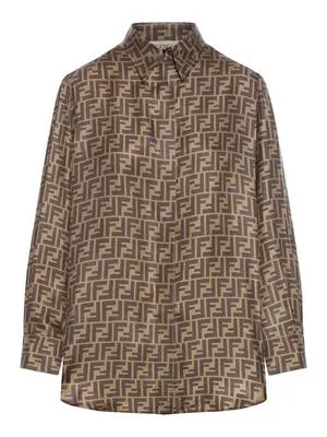 Fendi Ff Silk Shirt - Brown