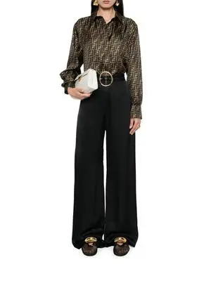 Fendi Ff Silk Shirt - Brown