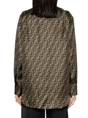 Fendi Ff Silk Shirt - Brown