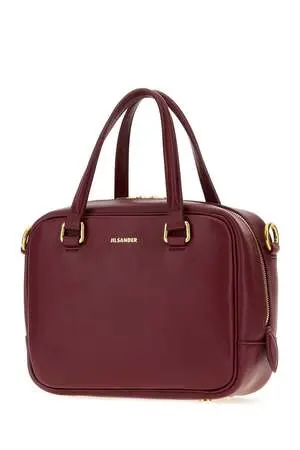 JIL SANDER Burgundy Leather Small Vision Handbag