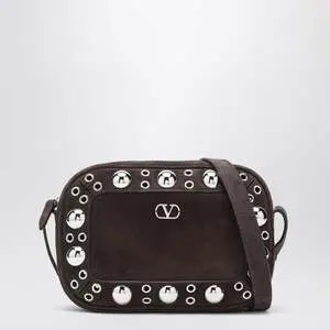 Valentino Garavani Suede Bag With Studs And Rivets - Brown