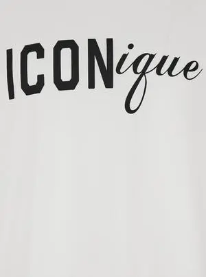 Dsquared2 Crew Neck T-shirt With Maxi Logo On The Front In Cotton For - White
