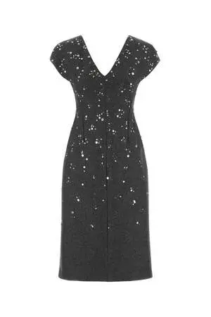 JIL SANDER Dark Grey Felt Dress - Gray