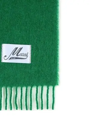 Marni Brushed Alpaca Blend Scarf - Green