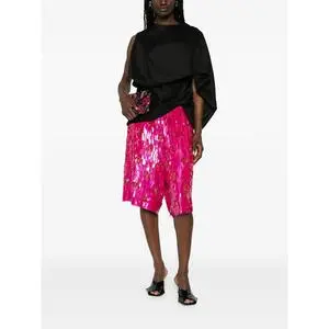 Dries Van Noten Sequin-embellished Silk Knee-length Shorts