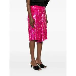 Dries Van Noten Sequin-embellished Silk Knee-length Shorts