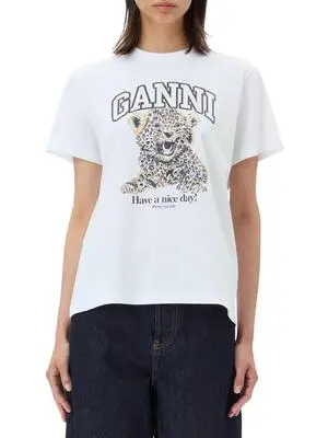 GANNI Jersey T-shirt With Print - White