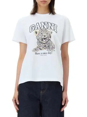 GANNI Jersey T-shirt With Print - White