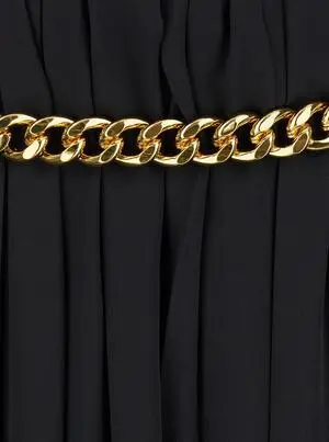 Balenciaga Pleated Skirt With Chain Belt - Multicolor