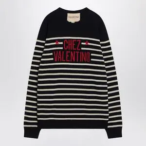 Valentino Garavani Sweater With Jacquard Pattern Chez - Blue