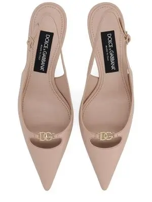Dolce & Gabbana Leather Slingback Pumps - Cream