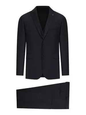 Tagliatore Bruce Tailored Wool Suit - Black
