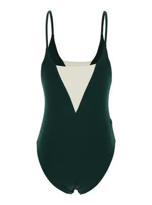 ERES Entrevue' Green One-piece Swimsuit With Contrast Details And Thin Straps In Tech Fabric For - Multicolor
