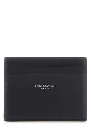 Saint Laurent Leather Card Holder - Black