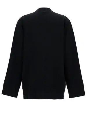 Fendi Black Reversible Cardigan With Jacquard Ff Motif In Knit - Multicolor