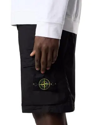 Stone Island Cargo Bermuda Shorts With Removable Badge
