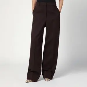 Stella McCartney Wool Straight Leg Trousers - Brown