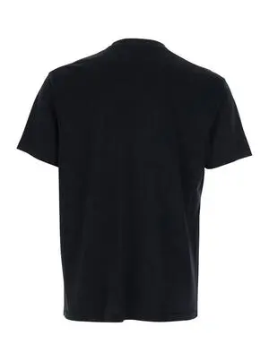 TOM FORD Crew Neck T-shirt With Logo Embroidery On The Front In Cotton Blend For - Black