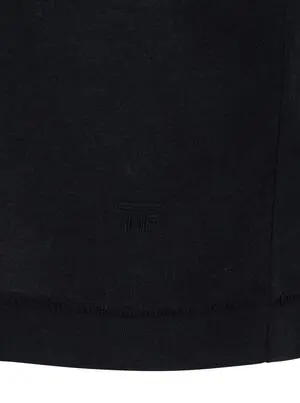 TOM FORD Crew Neck T-shirt With Logo Embroidery On The Front In Cotton Blend For - Black