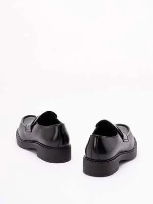 Prada Chocolate Brushed Leather Loafers