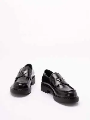 Prada Chocolate Brushed Leather Loafers - Multicolor