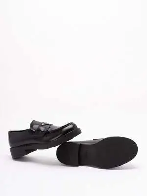 Prada Chocolate Brushed Leather Loafers - Multicolor