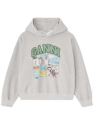 GANNI Sweatshirt With Logo - Gray