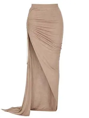 Rick Owens Long Skirt With Slit - Cream