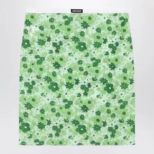 Miu Miu Skirt With Floral Pattern - Green