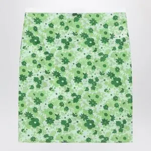 Miu Miu Printed Floral Skirt - Green