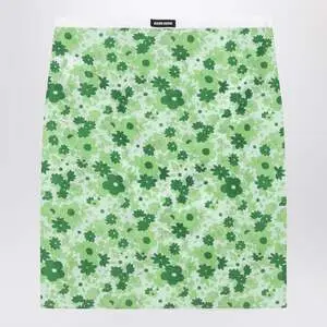 Miu Miu Printed Floral Skirt - Green
