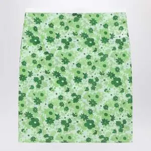 Miu Miu Printed Floral Skirt - Green