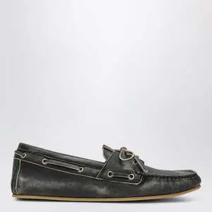 Gucci Boat Shoes With Washed Effect - Black