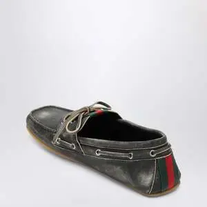 Gucci Boat Shoes With Washed Effect