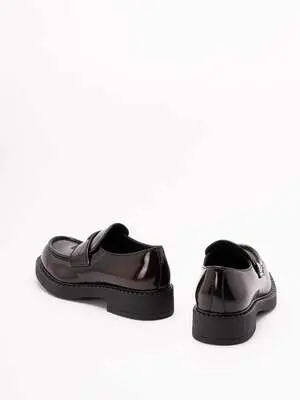Prada Chocolate Brushed Leather Loafers