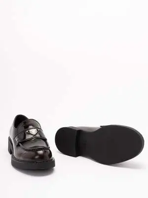 Prada Chocolate Brushed Leather Loafers